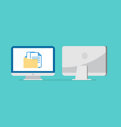 Flat hands typing on white keyboard with laptop Vector Image