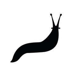 Black silhouette slug cartoon animal design flat Vector Image