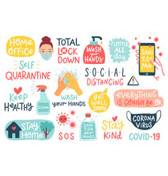 Quarantine stay home motivational concept series Vector Image