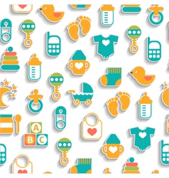 Seamless pattern of baby icons Royalty Free Vector Image