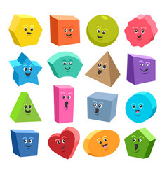 Color basic shapes realistic 3d geometric forms Vector Image