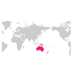 Europe continent pink marked in world map Vector Image