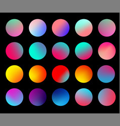 Rounded holographic gradient sphere set gradient Vector Image