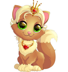 Kitty princess with decorations Royalty Free Vector Image