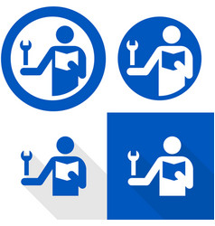 Manual book symbol read before use refer Vector Image