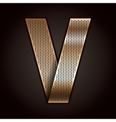 Gold bar letter v Royalty Free Vector Image - VectorStock