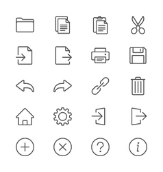 Application toolbar icons Royalty Free Vector Image