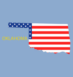 Oklahoma state of america with map flag print Vector Image