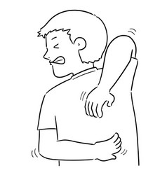 Man scratching back Royalty Free Vector Image - VectorStock