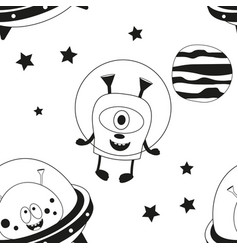 Space monsters seamless pattern Royalty Free Vector Image