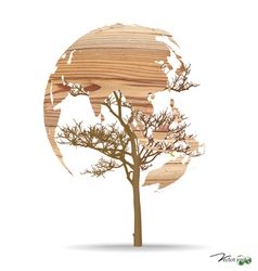 Tree shaped world map Royalty Free Vector Image
