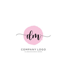 Dm initial handwriting logo with circle template Vector Image