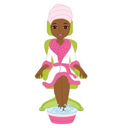 African american spa girl Royalty Free Vector Image