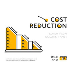 Concept graph for cost reduction Royalty Free Vector Image