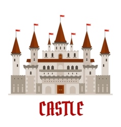 Royal family castle with guard walls main palace Vector Image