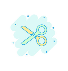 Angry scissor character cartoon style Royalty Free Vector