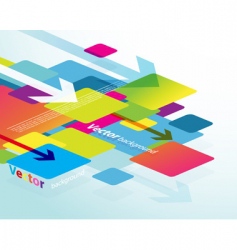 3d rectangle in perspective with multi colored Vector Image