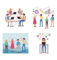 Team working project teamwork concept work Vector Image