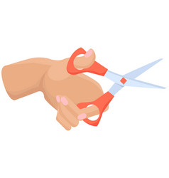 Scissors symbol isolated opened hair cutting Vector Image