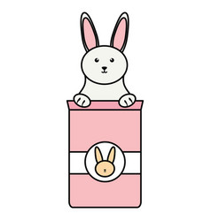 Rabbit pet food bag and dish Royalty Free Vector Image