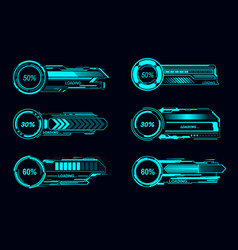 Hud loading progress bars sci fi interface Vector Image
