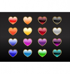 Hexagon shape buttons Royalty Free Vector Image