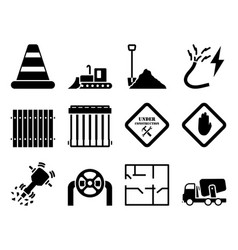 Installation work black icon sign Royalty Free Vector Image