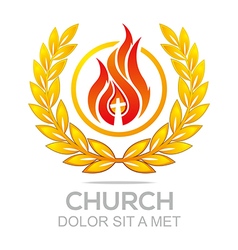 Logo Fire Rescue Church Christ Savior Religion Vector Image