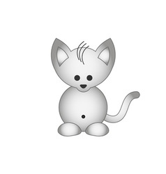 Cute white cat Royalty Free Vector Image - VectorStock