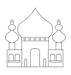 Dotted shape taj mahal of india and travel ticket Vector Image