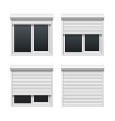 Window with rolling shutters Royalty Free Vector Image