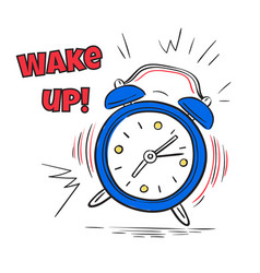 Cartoon red ringing alarm clock Royalty Free Vector Image