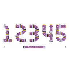 Technology number abstract neon font and alphabet Vector Image
