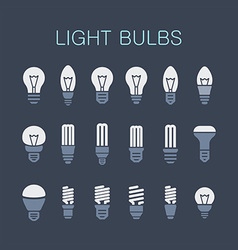 Light bulbs Bulb icon set Royalty Free Vector Image