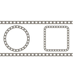 Round frame braided cable wavy lines in circle Vector Image