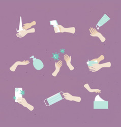 Flu prevention isometric flowchart Royalty Free Vector Image