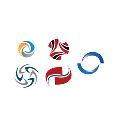 Dynamic rotation template set Royalty Free Vector Image