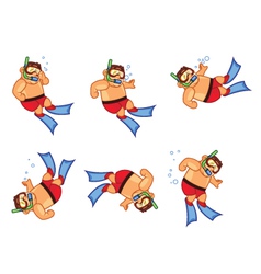 Diver Boy Swimming Sprite Royalty Free Vector Image