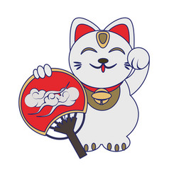 Chinese lucky cat icon Royalty Free Vector Image