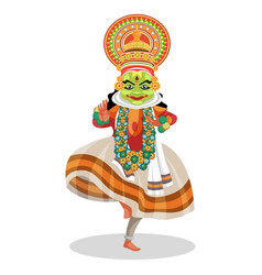 Kathakali dancer cartoon Royalty Free Vector Image