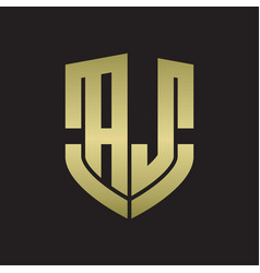Aj logo monogram with emblem style isolated Vector Image