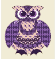 Seamless patchwork owl pattern 4 Royalty Free Vector Image