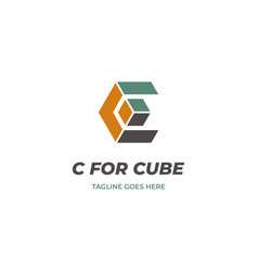 Simple minimalist letter c for cubic cube box Vector Image
