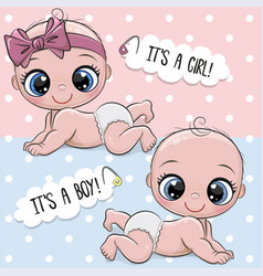 Cartoon baby girl on a hearts background Vector Image