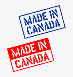 Made in canada canadian product emblems set Vector Image
