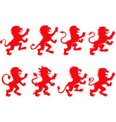 Red heraldry lion logo mascot Royalty Free Vector Image