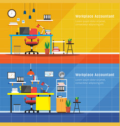 Modern workplace Royalty Free Vector Image - VectorStock