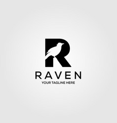 Letter r raven logo designs minimalist logotype Vector Image