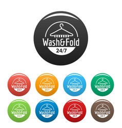 Laundry wash and fold hanger logo simple style Vector Image