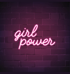 Girl power neon icons Royalty Free Vector Image
